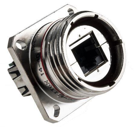 Amphenol RJFTVX, Cat5e 8 Way Straight Panel Mount Nickel Plated Metal ...