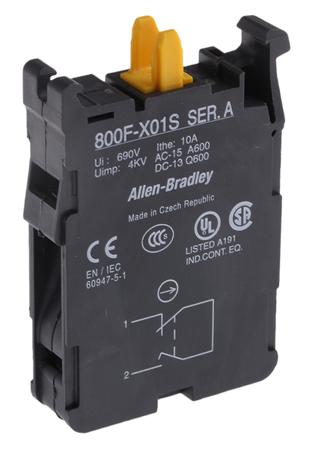 Allen Bradley 800F-X01S, Contact Block 1NC Screw Terminal | 800F-X01S ...