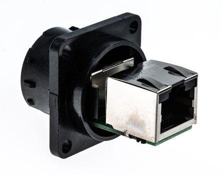 Amphenol RJF544, Cat5e 8 Way Straight Panel Mount Unshielded RJ45 ...