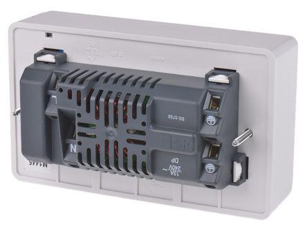 MK MK White 2 Gang Urea Formaldehyde Switched Power Socket, Type G ...