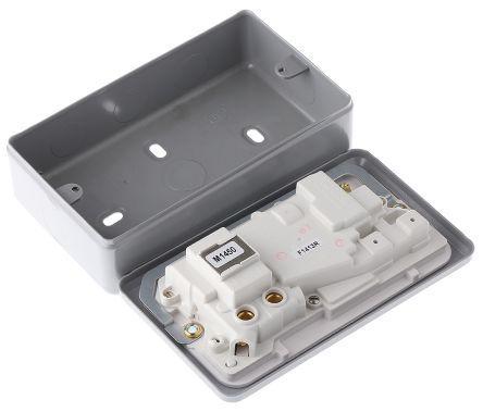 MK Electric Metalclad 13A, BS Fixing, Active, Single Gang RCD Socket ...