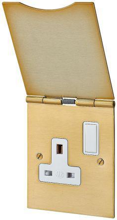 MK Electric Gold 1 Gang Switched Electrical Socket, Type G - British ...