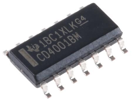 Texas Instruments CD4001BM, Quad 2-Input NOR Logic Gate, 3 → 18 V, 14-Pin SOIC | CD4001BM ...