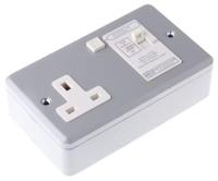 MK Electric Metalclad 13A, BS Fixing, Active, Single Gang RCD Socket ...